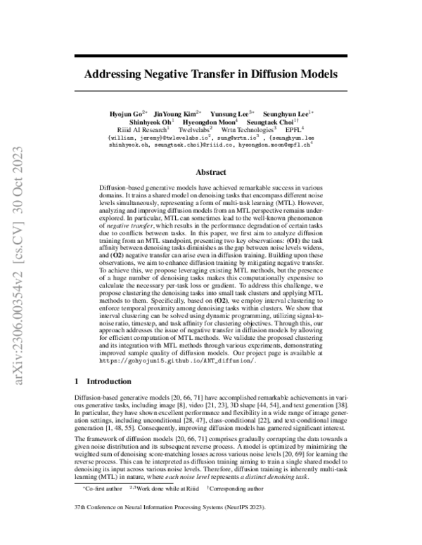 (PDF) Addressing Negative Transfer in Diffusion Models