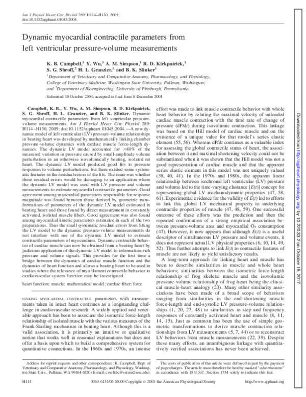 (PDF) Dynamic myocardial contractile parameters from left ventricular ...