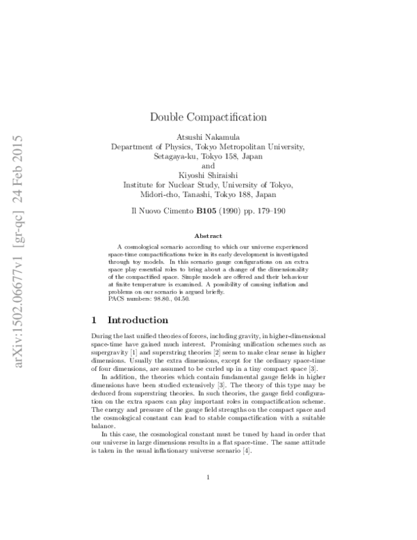 (PDF) Double compactification