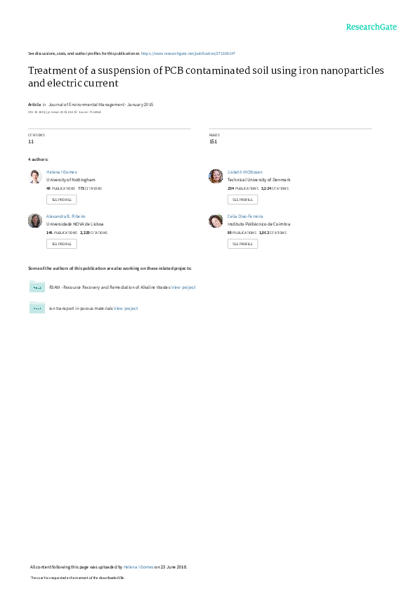 (PDF) Treatment of a suspension of PCB contaminated soil using iron ...