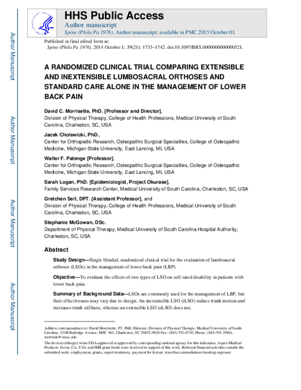 (PDF) A Randomized Clinical Trial Comparing Extensible and Inextensible ...