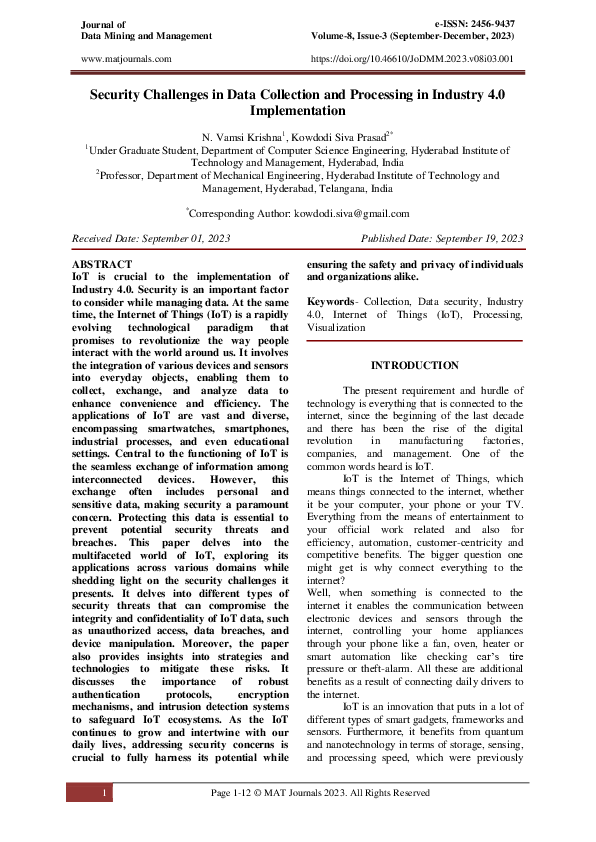 (PDF) Security Challenges in Data Collection and Processing in Industry ...
