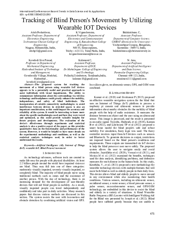 (PDF) Tracking of Blind Person's Movement by Utilizing Wearable IOT Devices