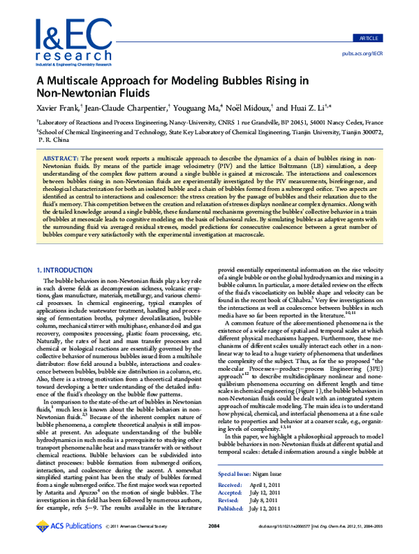 (PDF) A Multiscale Approach for Modeling Bubbles Rising in Non ...
