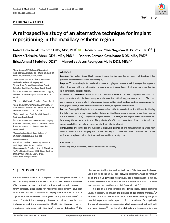(PDF) A retrospective study of an alternative technique for implant ...