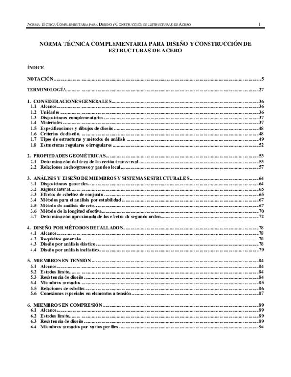 (PDF) NORMA TÉCNICA COMPLEMENTARIA PARA DISEÑO Y CONSTRUCCIÓN DE ESTRUCTURAS DE ACERO