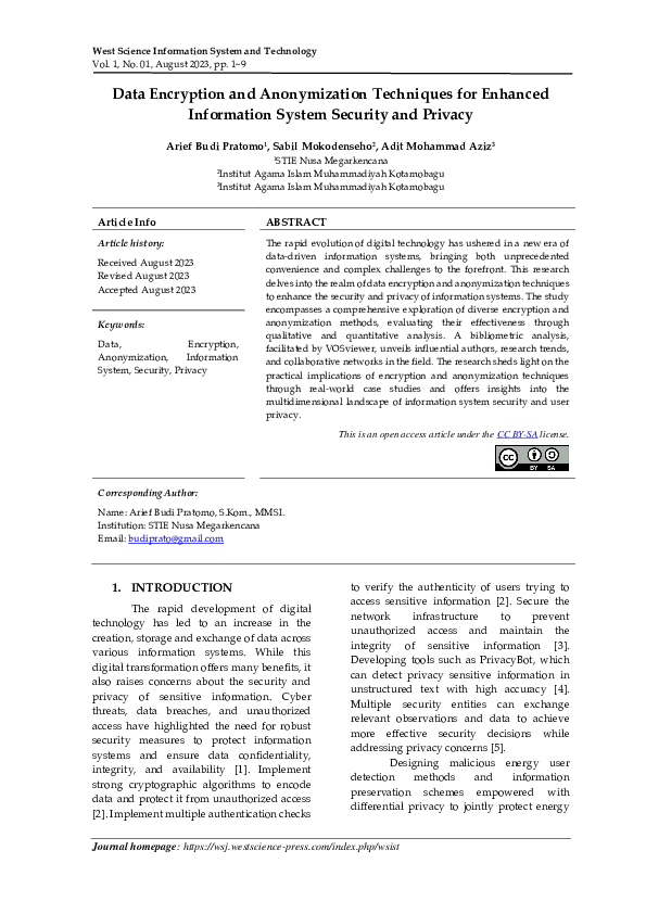 (PDF) Data Encryption and Anonymization Techniques for Enhanced Information System Security and ...