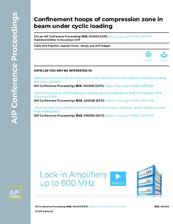 (PDF) Confinement hoops of compression zone in beam under cyclic loading