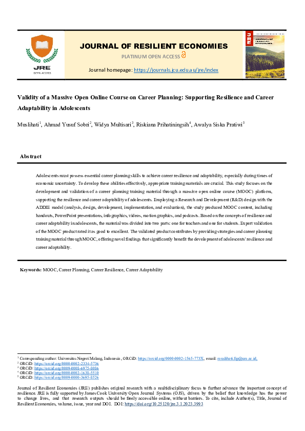 (PDF) Validity of a Massive Open Online Course on Career Planning
