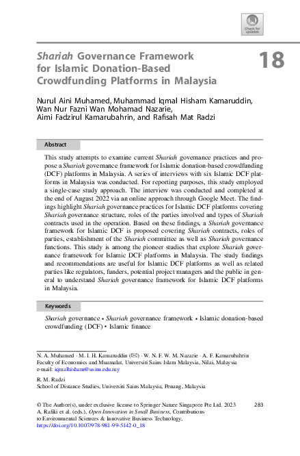 (PDF) Shariah Governance Framework for Islamic Donation-Based ...