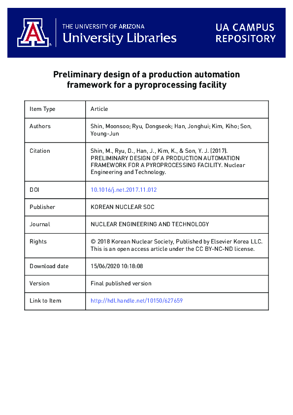 (PDF) Preliminary design of a production automation framework for a ...
