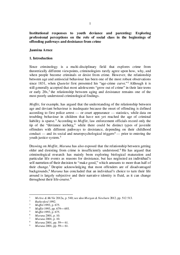 (PDF) Institutional responses to youth deviance and parenting ...
