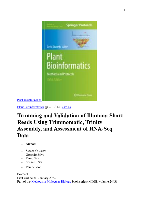 (PDF) Trimming and Validation of Illumina Short Reads Using Trimmomatic ...