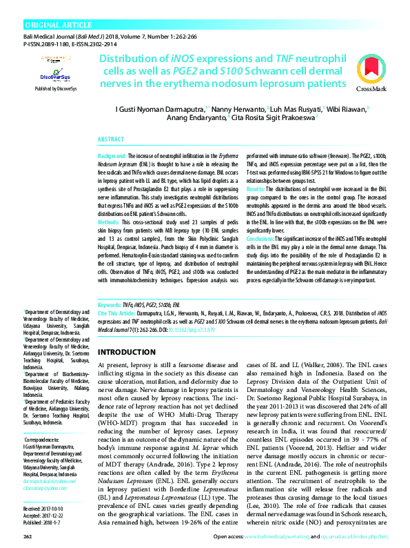 (PDF) Distribution of iNOS expressions and TNF neutrofil cells as well ...