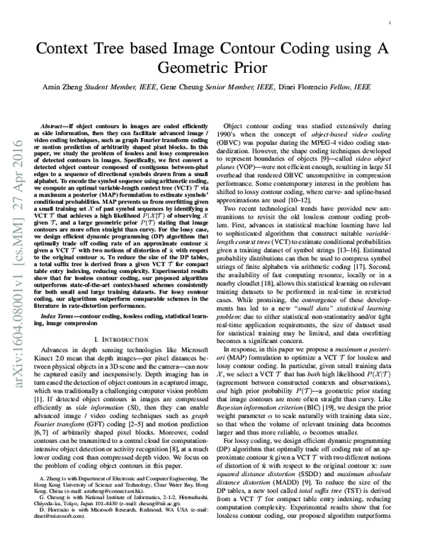 (PDF) Context Tree-Based Image Contour Coding Using a Geometric Prior