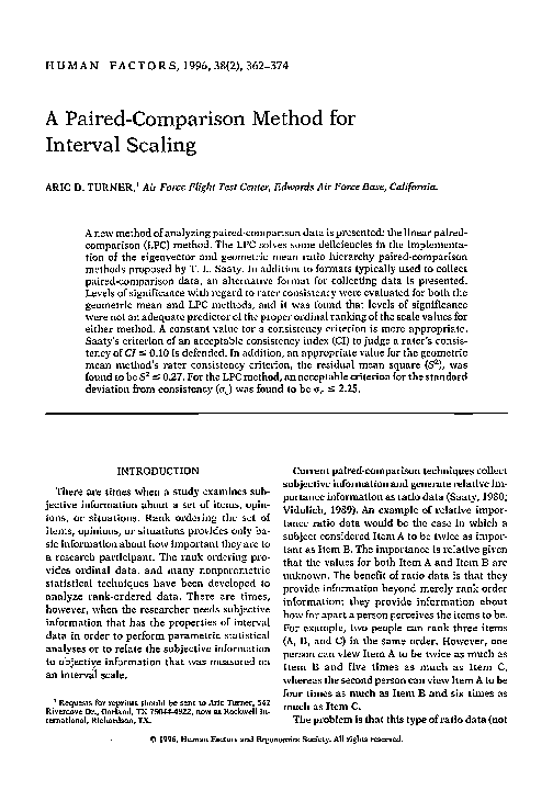 (PDF) A Paired-Comparison Method for Interval Scaling
