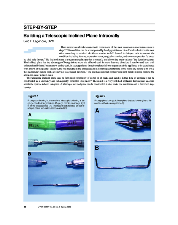 (PDF) Step-by-Step—Building a Telescopic Inclined Plane Intraorally