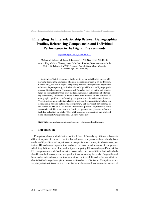 (PDF) Entangling the Interrelationship Between Demographics Profiles, Referencing Competencies ...