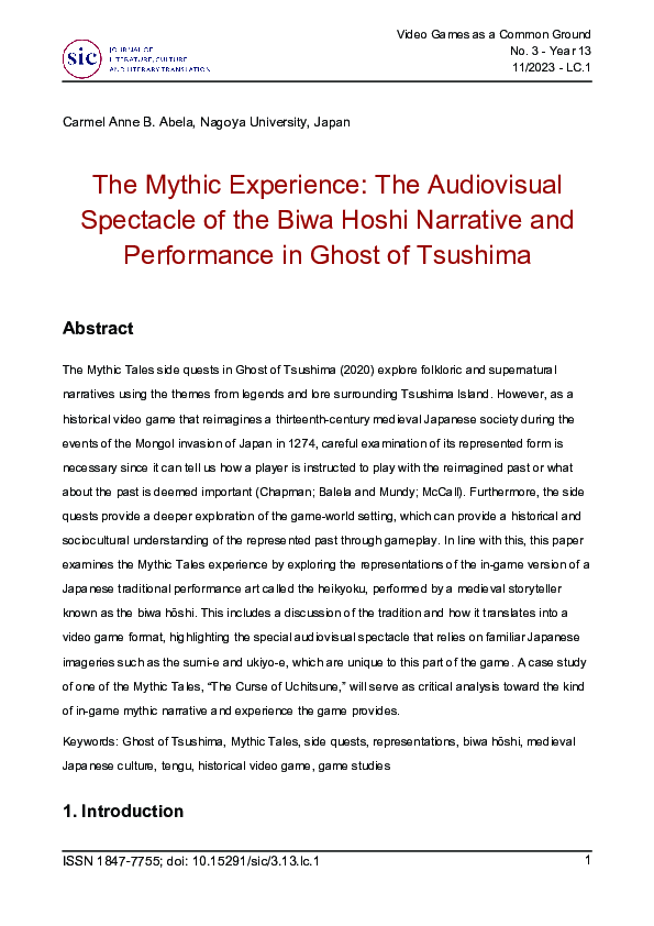 (PDF) The Mythic Experience: The Audiovisual Spectacle of the Biwa ...