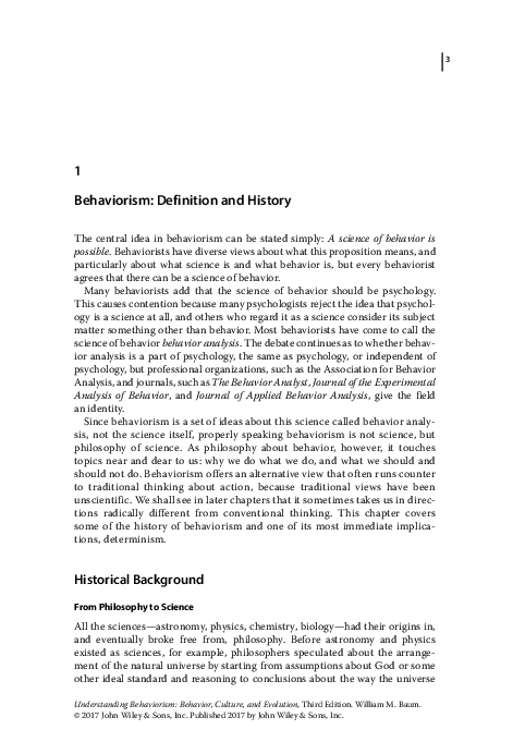 (PDF) Understanding behaviorism: Behavior, culture, and evolution, 2nd ed