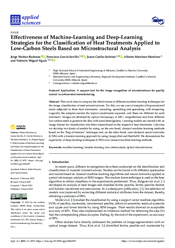 (PDF) Effectiveness of Machine-Learning and Deep-Learning Strategies for the Classification of ...