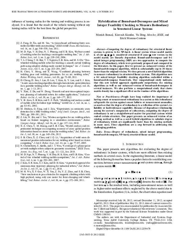 (PDF) Hybridization of Bound-and-Decompose and Mixed Integer Feasibility Checking to Measure ...