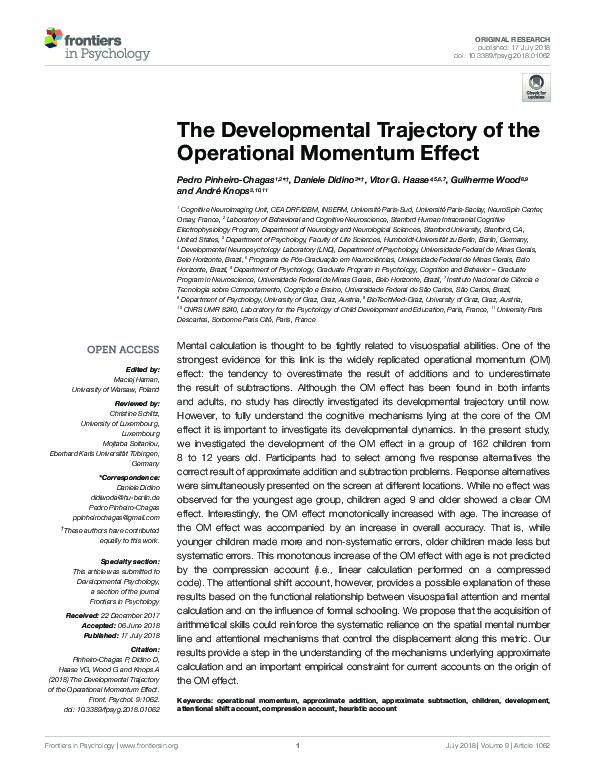 (PDF) The developmental trajectory of the operational momentum effect ...