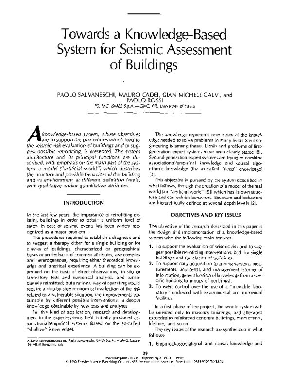 (PDF) Towards a Knowledge-Based System for Seismic Assessment of Buildings