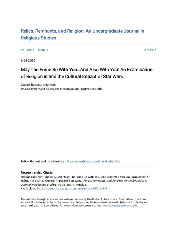 (PDF) May The Force Be With You…And Also With You: An Examination of ...