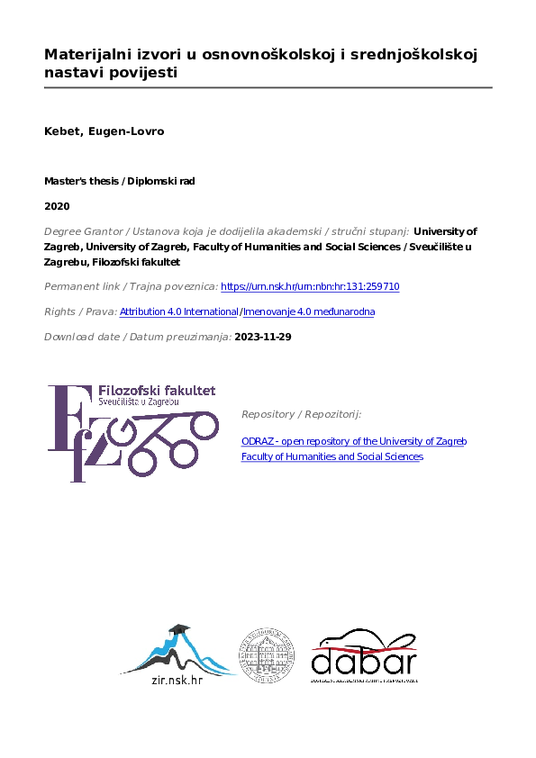 (PDF) Materijalni izvori u osnovnoškolskoj i srednjoškolskoj nastavi ...
