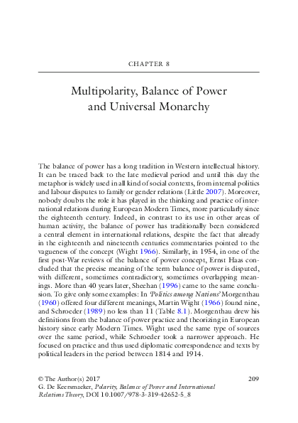 (PDF) Polarity, Balance of Power and International Relations Theory ...
