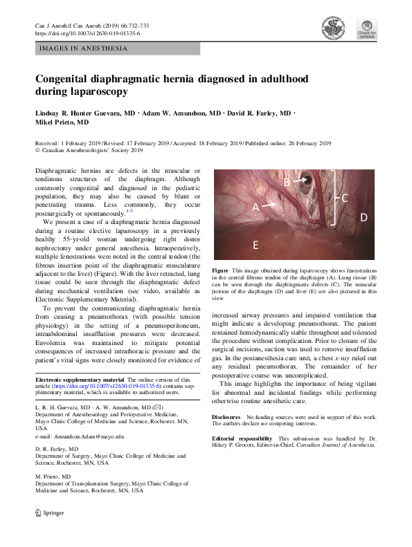 (PDF) [Congenital diaphragmatic hernia diagnosed in adulthood--a case ...