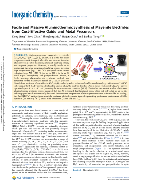 (PDF) Facile and Massive Aluminothermic Synthesis of Mayenite ...