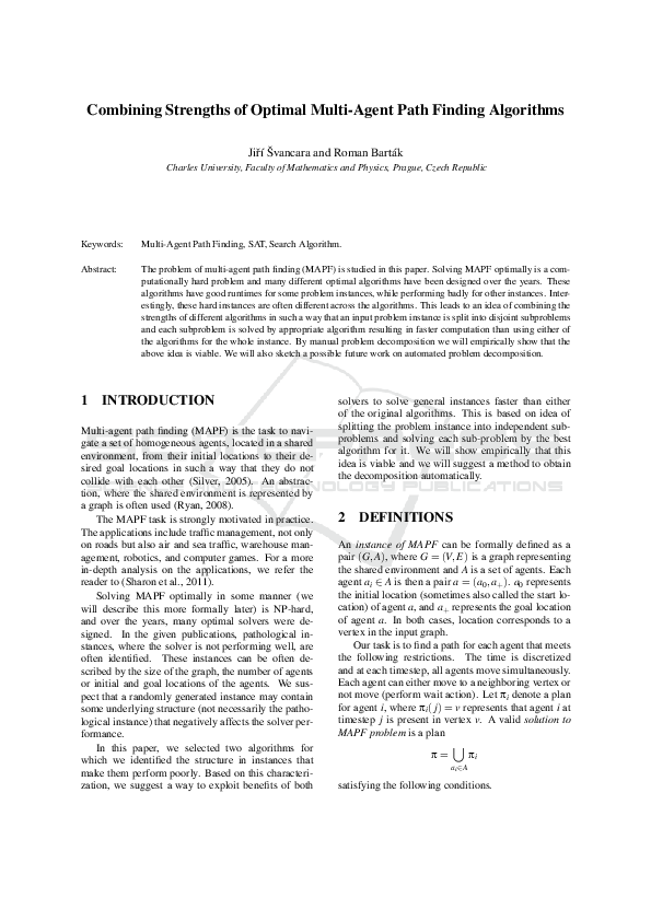 (PDF) Combining Strengths of Optimal Multi-Agent Path Finding Algorithms