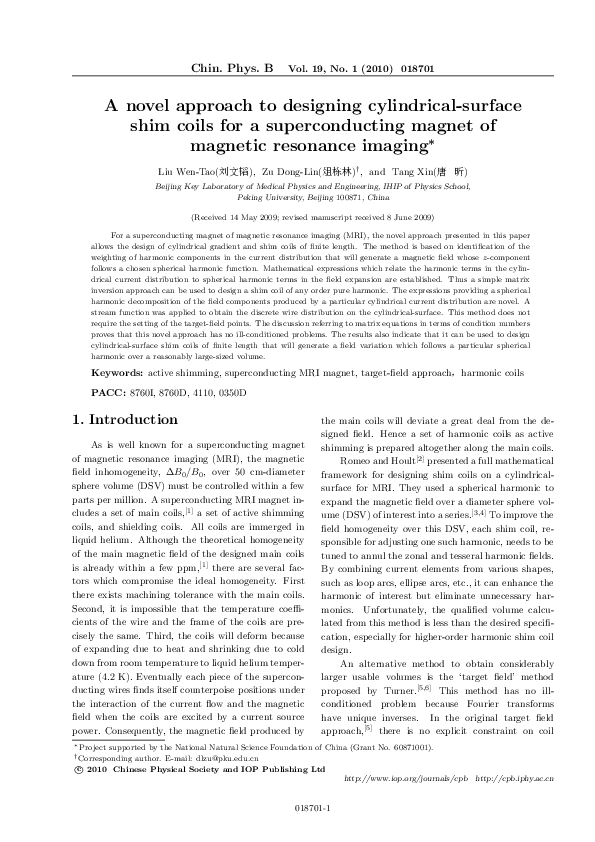 (PDF) A novel approach to designing cylindrical-surface shim coils for ...