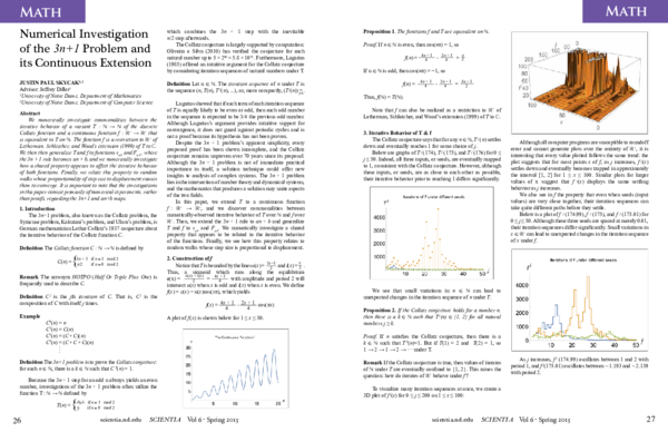 (PDF) Numerical Investigation of the 3n+1 Problem and its Continuous Extension | Justin Skycak ...