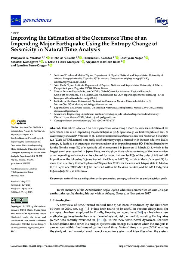(PDF) Improving the Estimation of the Occurrence Time of an Impending ...