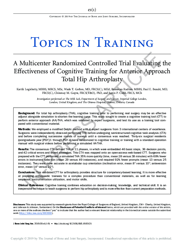 (PDF) A Multicenter Randomized Controlled Trial Evaluating the Effectiveness of Cognitive ...