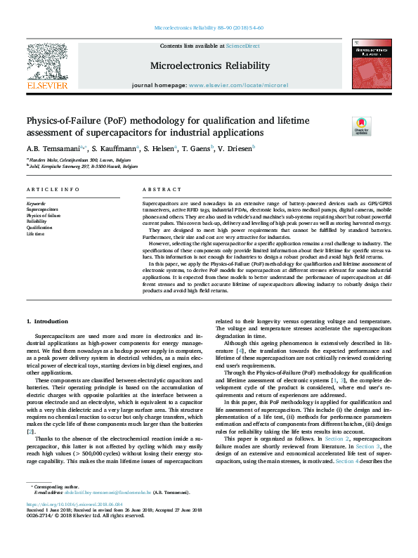 (PDF) Physics-of-Failure (PoF) methodology for qualification and ...