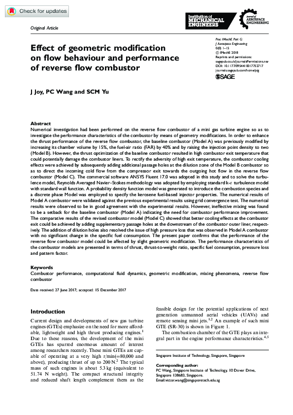 (PDF) Effect of geometric modification on flow behaviour and ...