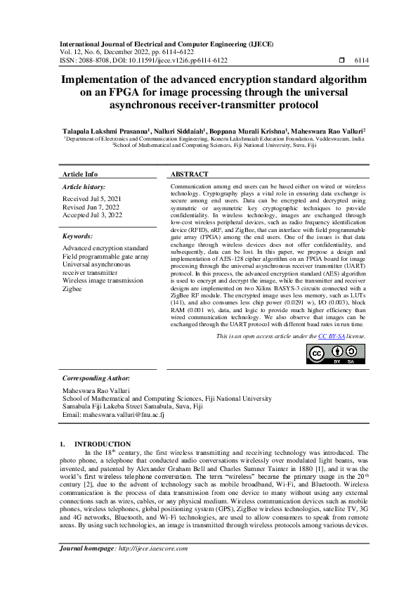Pdf Implementation Of The Advanced Encryption Standard Algorithm On 9648