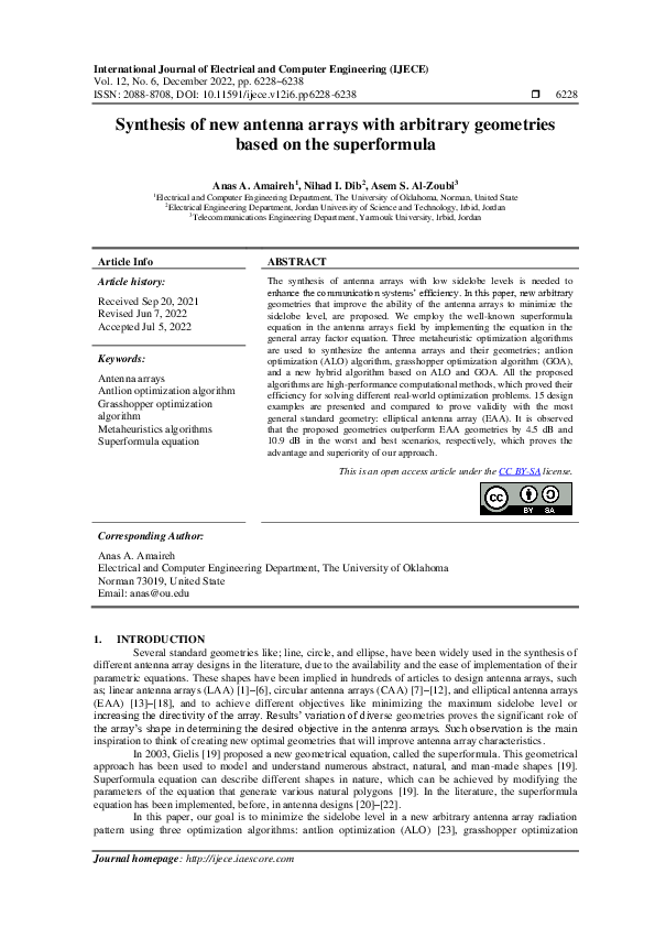 (PDF) Synthesis of new antenna arrays with arbitrary geometries based on the superformula