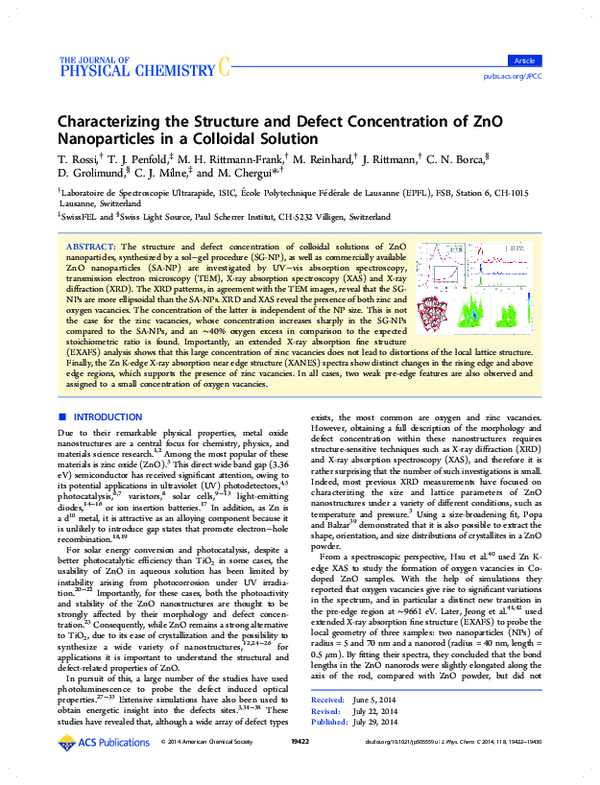 (PDF) Characterizing the Structure and Defect Concentration of ZnO ...