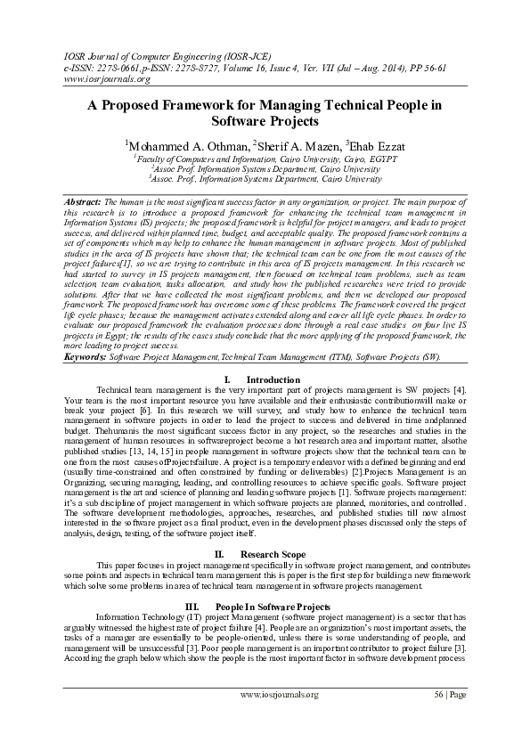 (PDF) A Proposed Framework for Managing Technical People in Software ...