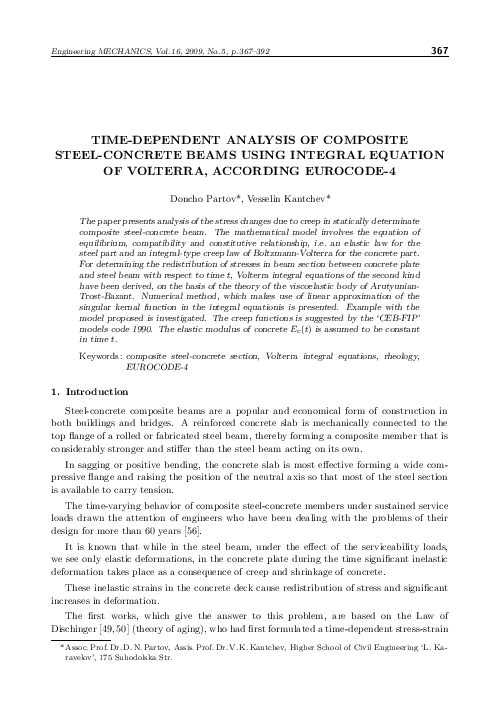 (PDF) Time-Dependent Analysis of Composite Steel-Concrete Beams Using ...