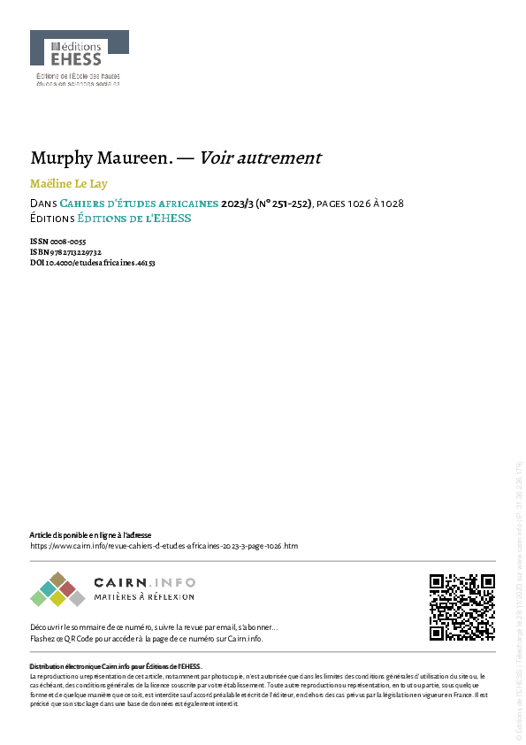 (PDF) Murphy (Maureen), Voir autrement