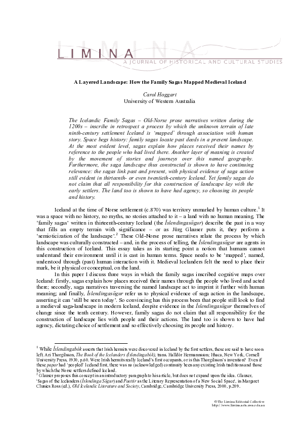 (PDF) A Layered Landscape: How the Family Sagas Mapped Medieval Iceland