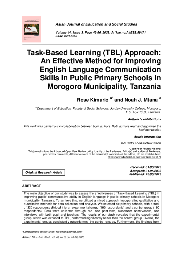 (PDF) Task-Based Learning (TBL) Approach: An Effective Method for Improving English Language ...