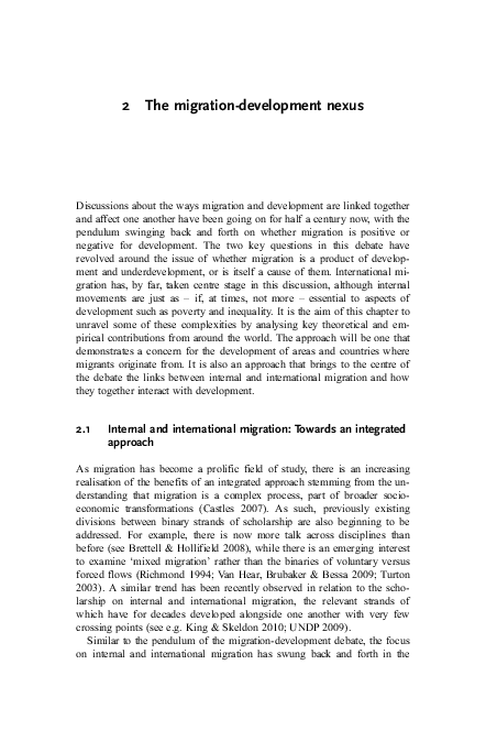 (PDF) 2. The migration-development nexus