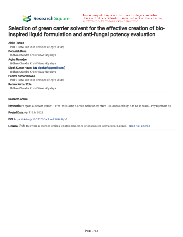(PDF) Selection of green carrier solvent for the effective creation of ...